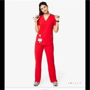 Figs | Tops | Figs Pop Red Casma Scrub Top | Poshmark
